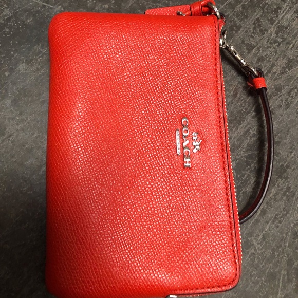 Coach | Bags | Coach Wristlet Wallet Crossgrain Leather Orange | Poshmark